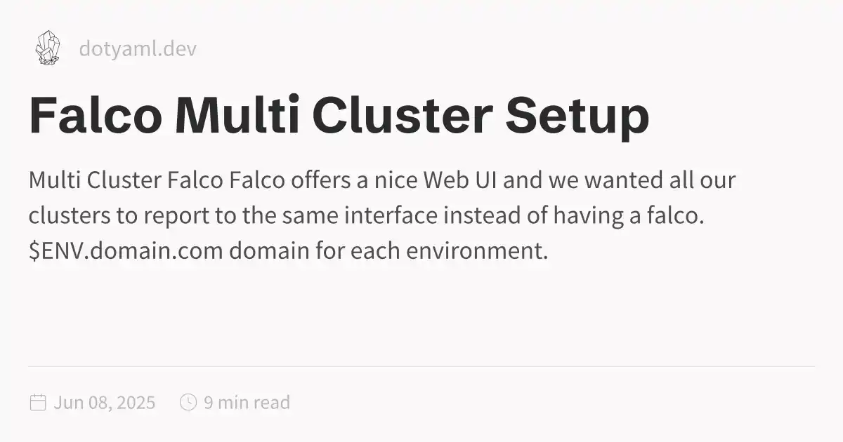 Falco Multi Cluster Setup